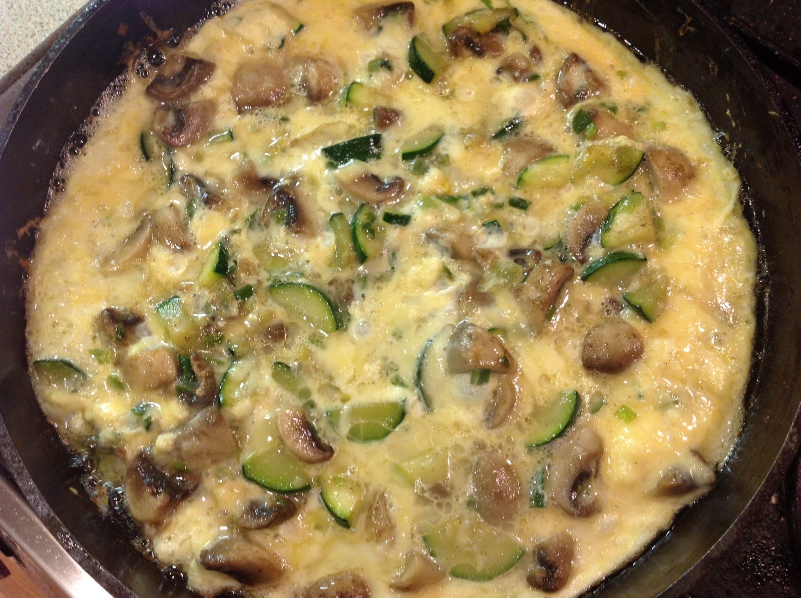 This Muslim Girl Bakes: Courgette, Mushroom and Spring Onion Frittata