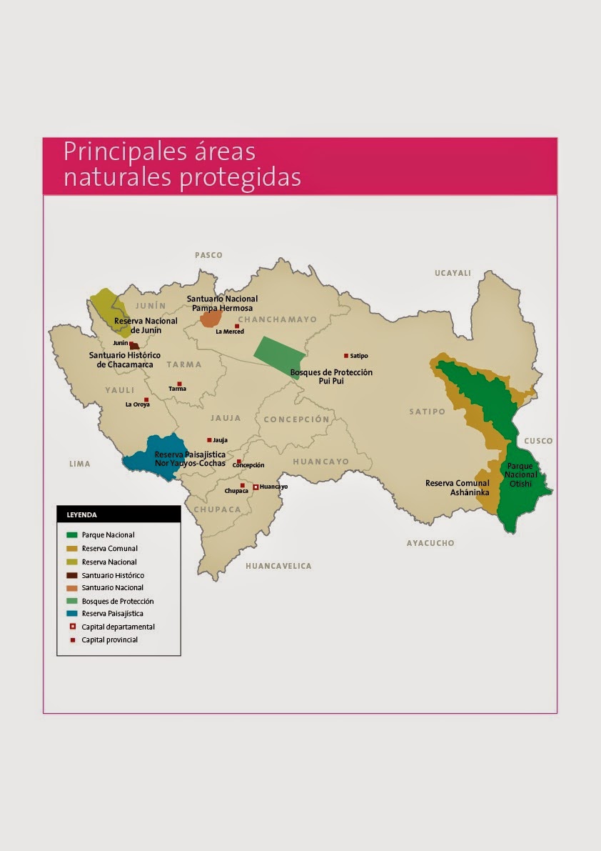 PARA MIS TAREAS: MAPA DE JUNIN: PRINCIPALES AREAS NATURALES PROTEGIDAS