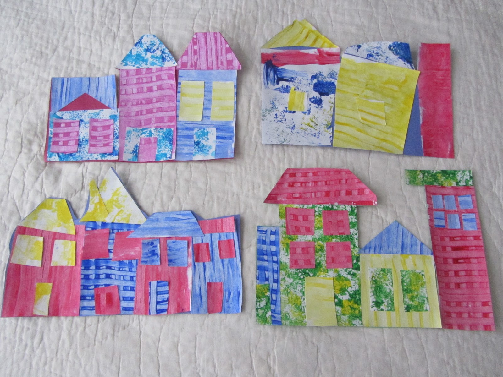 The Unlikely Homeschool: Art Lesson: Textured Houses