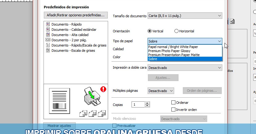 Mi Lapiz Escolar: Imprimir sobre opalina gruesa