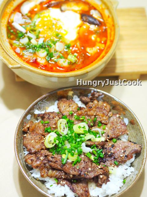 Beef Karubi-don Recipe (韓丼 / カルビ丼 / 焼肉丼) Grilled Beef Rice Bowl ...
