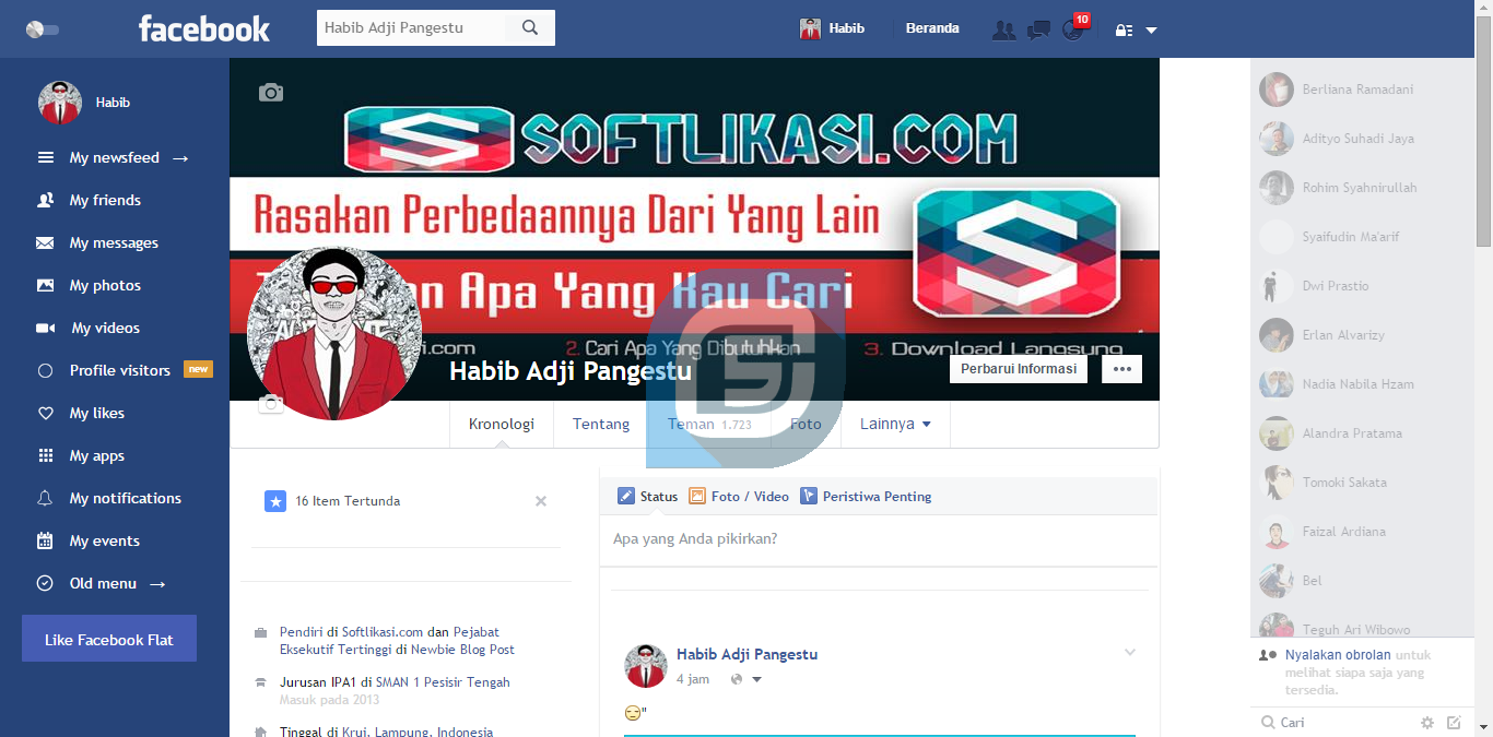 Cara Membuat Tampilan Facebook Menjadi Flat Design - Situsit