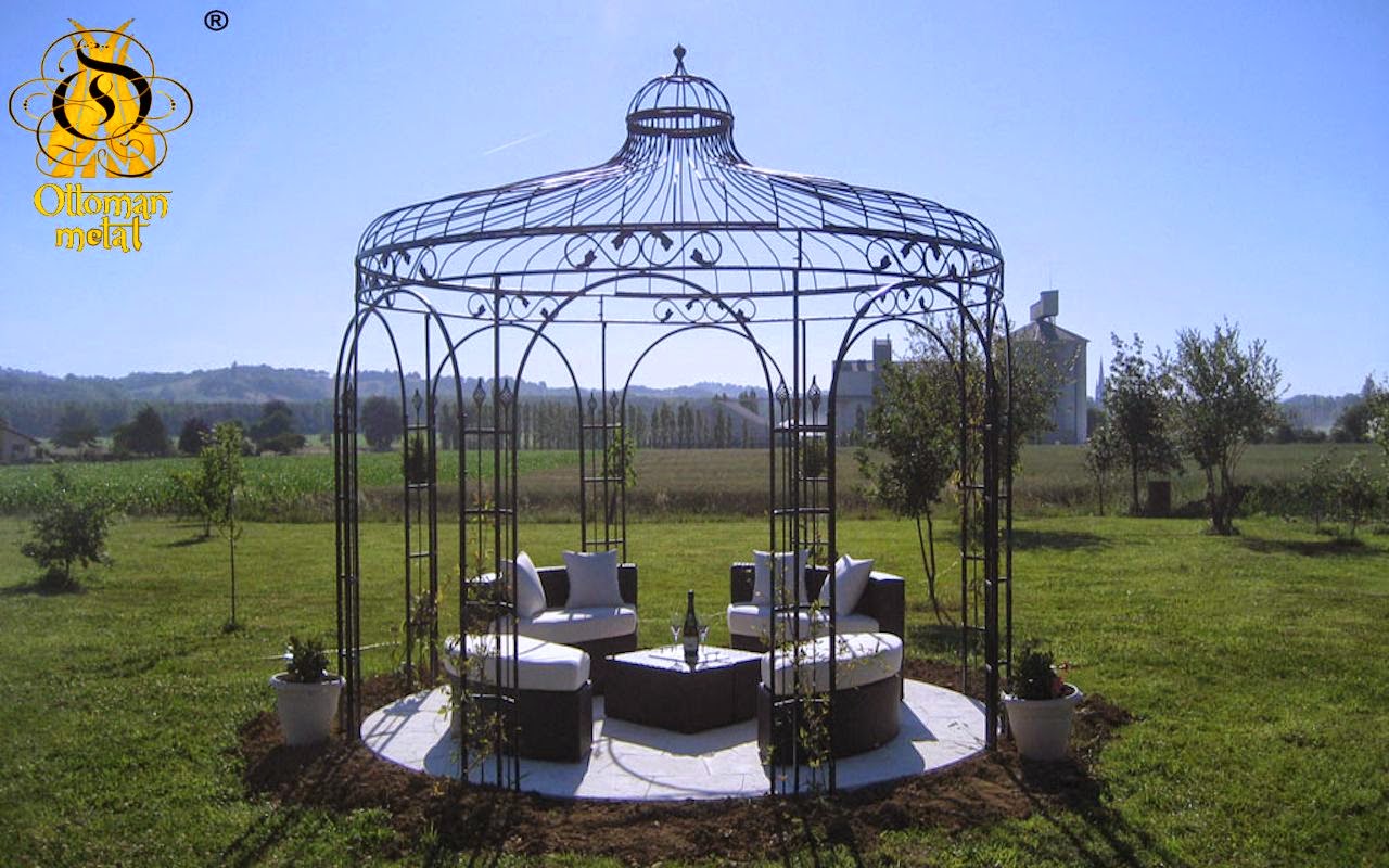 Metal garden gazebos-Wrought iron metal Latvia