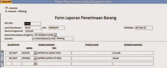 Tutorial Ms Access:Membuat Form Laporan Penerimaan Barang ...