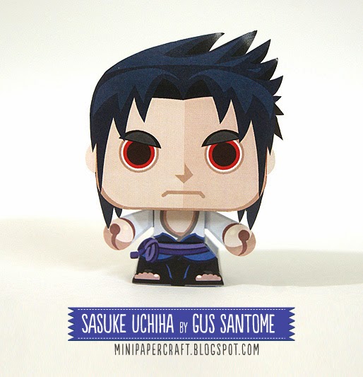 Paper Toy Naruto Mini Sasuke Uchiha - Papercraft4u | Free Papercrafts ...