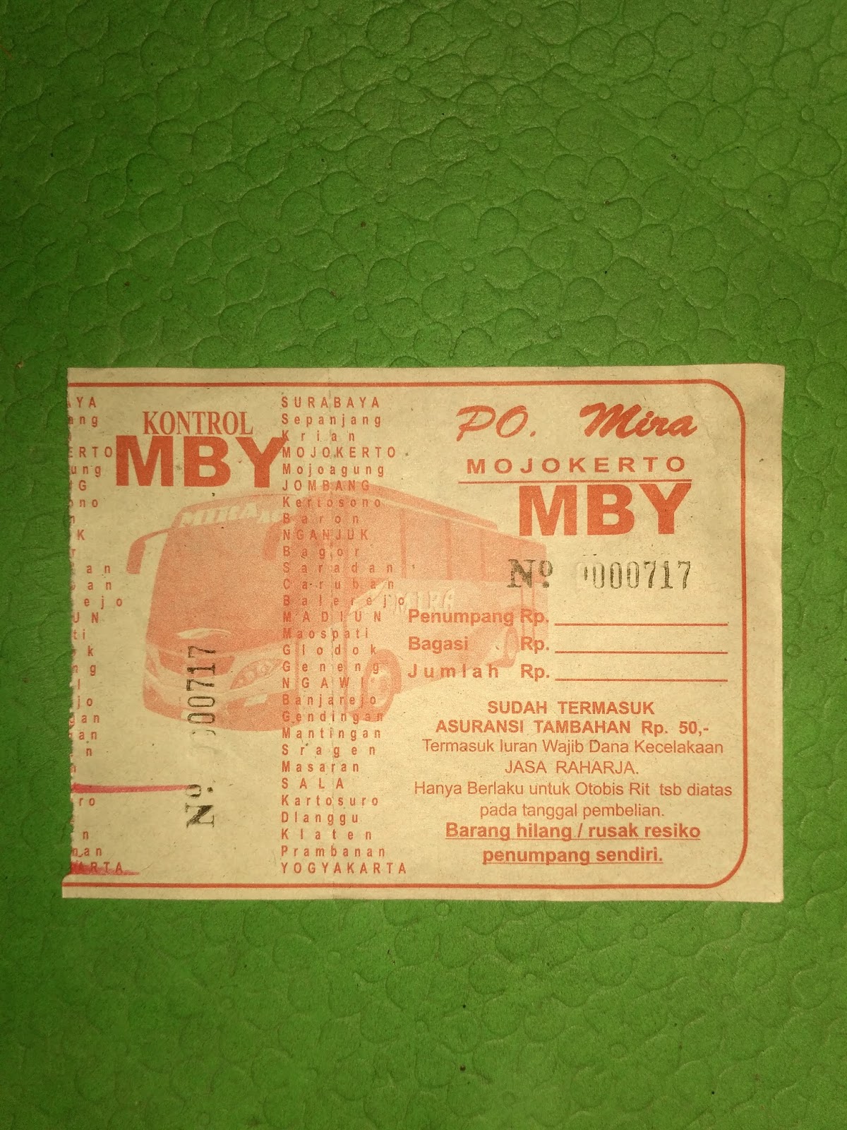 Caper Touring "One Stop Journey": Koleksi Karcis Bus