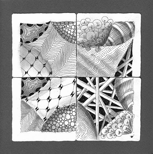 Zentangle "Ensemble" with Tipple, Zander, Crescent Moon, Hollibaugh ...