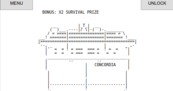 ASCII Art Boats: Concordia ASCII Art