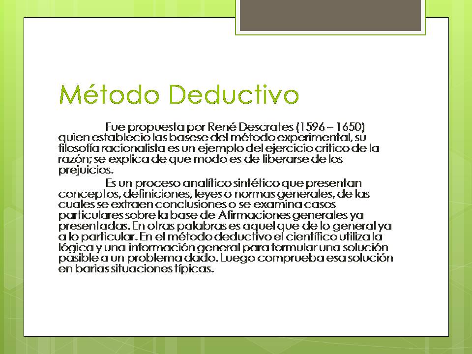 Metodo Deductivo