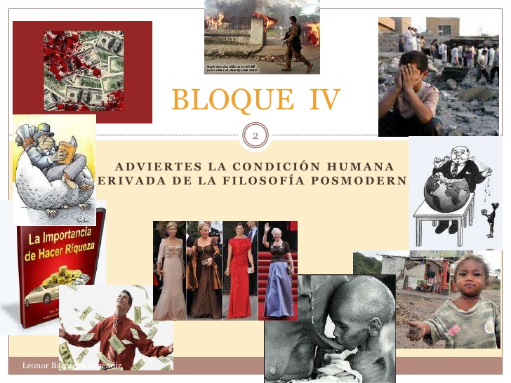 Portada del bloque IV: ADVIERTES LA CONDICIÓN HUMANA DERIVADA DE LA ...