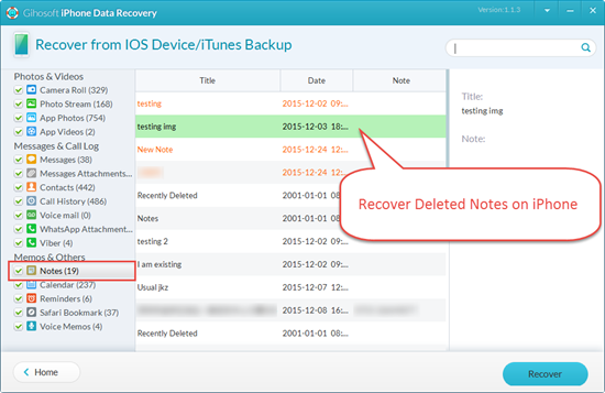How Recover Deleted or Lost Notes from iPhone iPad for Free