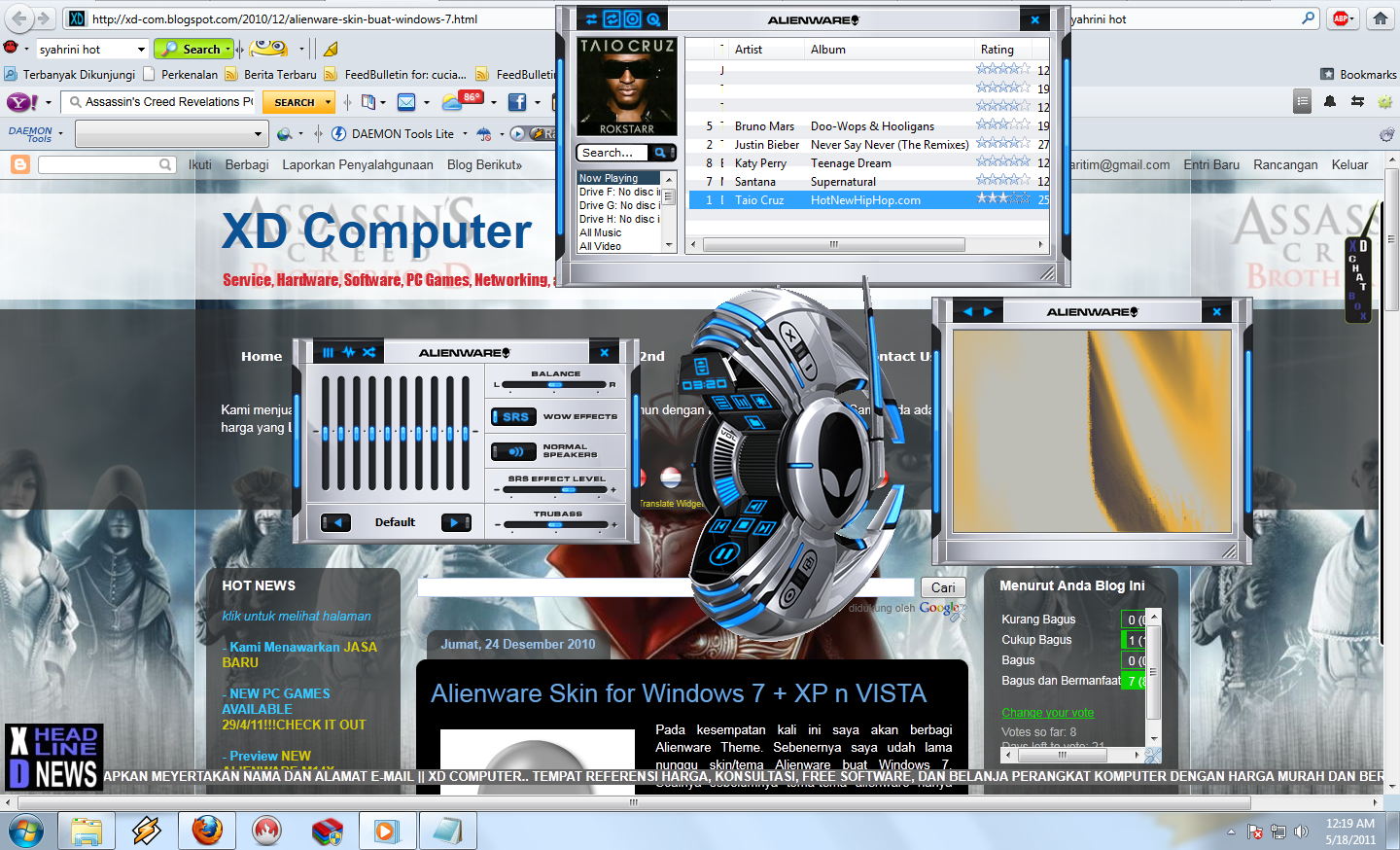 Alienware invader skin for windows media player 11 download - vsacamping