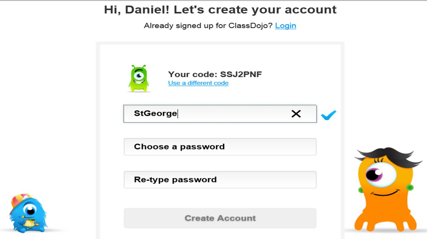 St. Clare's Class Blog: Your Class Dojo Code