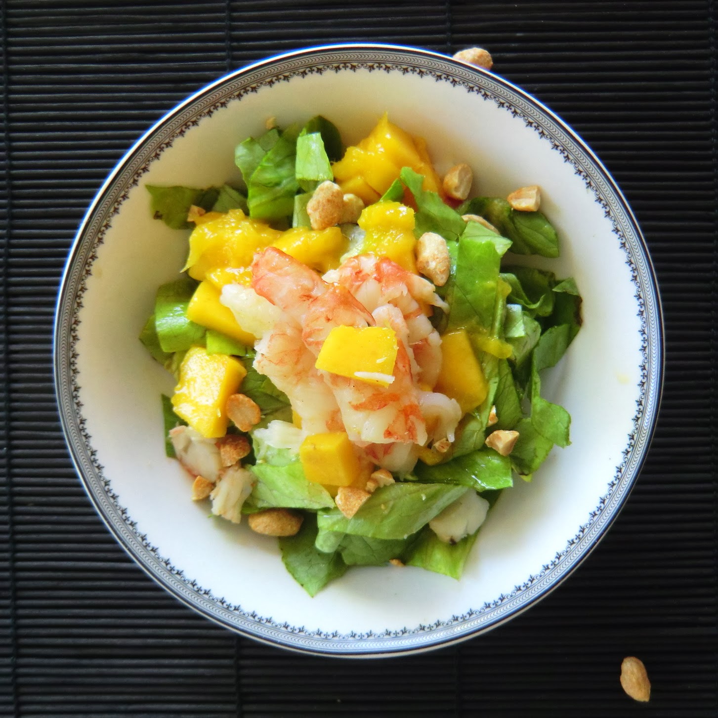 Siba-Rita: Ensalada de mango y langostinos / Mango and scampi salad