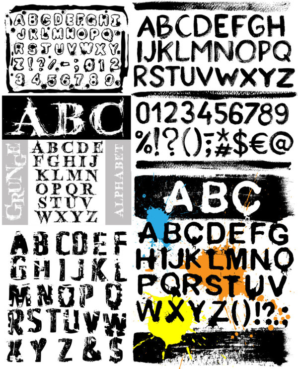 Ink letters - vector material - Adobe Plus