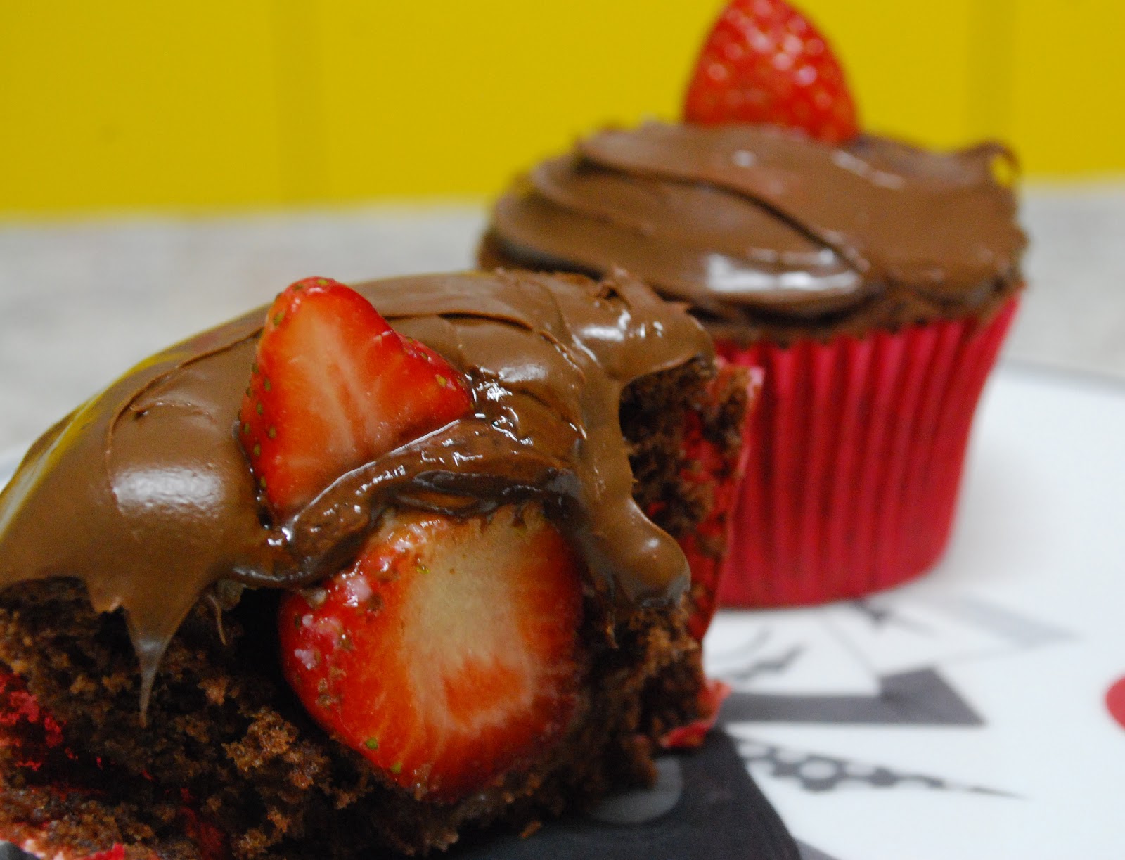 Design e Sabor: Cupcake de morango com Nutella