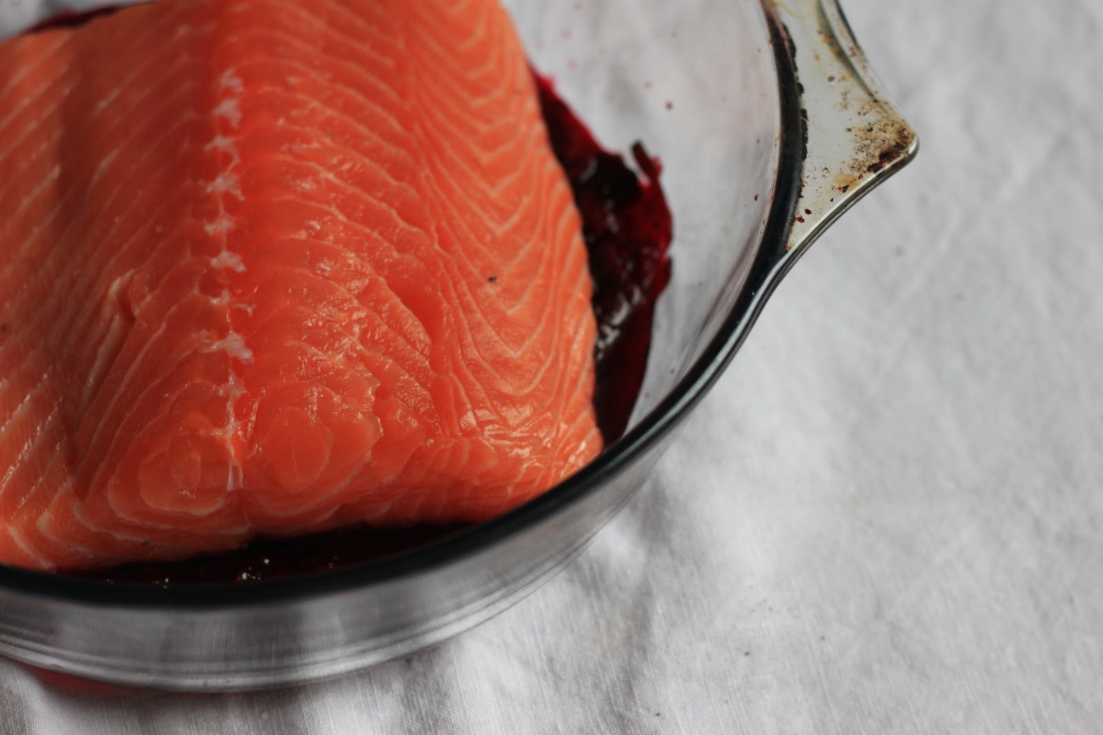 The Twice Bitten: Home cured salmon with beetroot