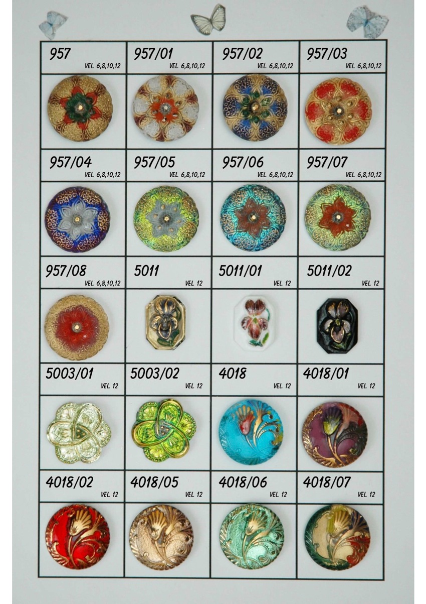Splendid Crystals Czech Republic: Glass Buttons - Hand Painted