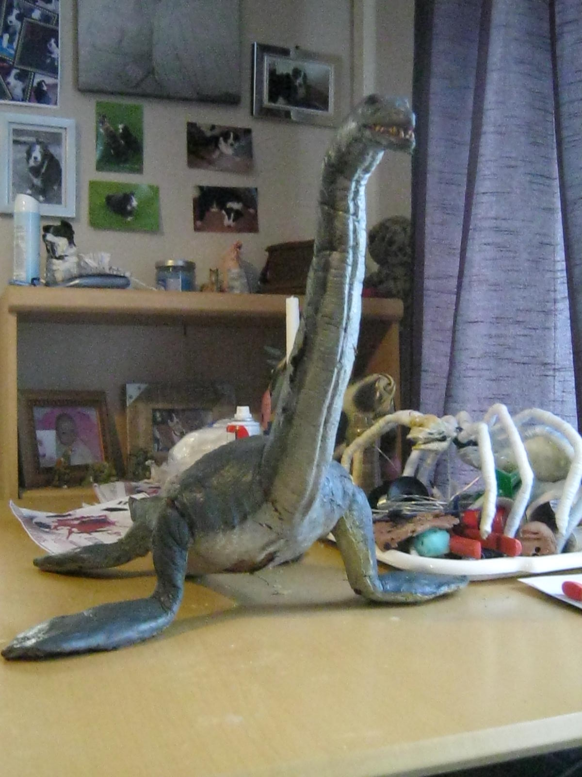 Lee's Stop Motion Monster Land: Stop Motion Plesiosaurus puppet.