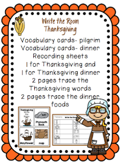 Thanksgiving - Write the Room ~ Preschool Printables
