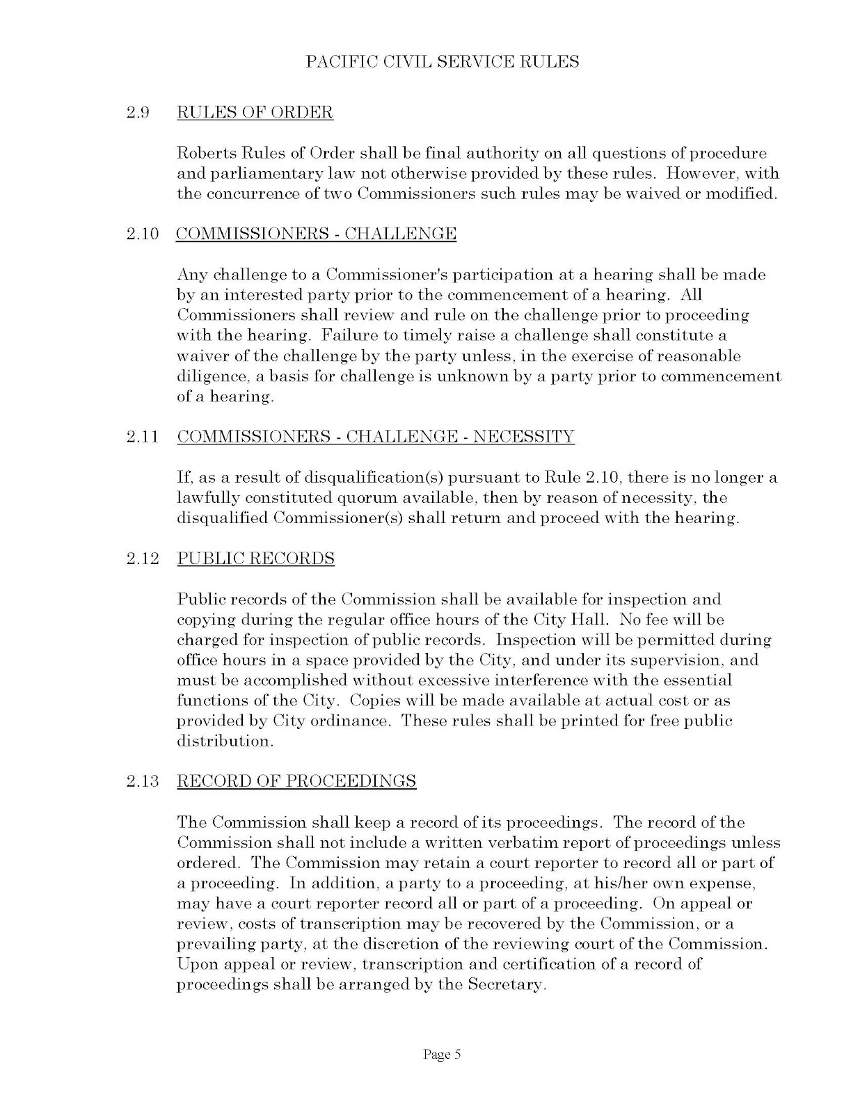 Committee To Recall Cy Sun: Civil Service Rules