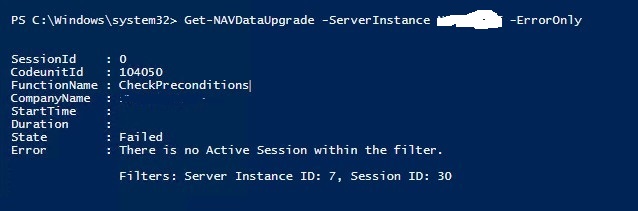 Microsoft Dynamics NAV 2016 - Data Upgrade Error There is no active ... Microsoft Dynamics NAV 2016 - Data Upgrade Error There is no active ...