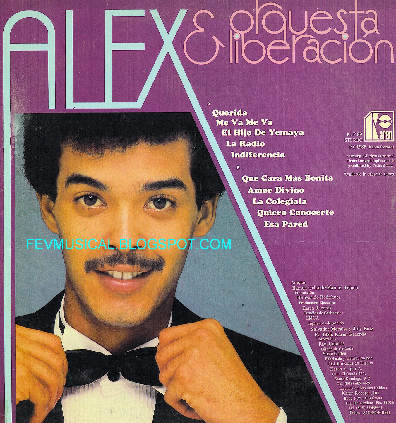 FEV MUSICAL: 1985 - Alex Bueno & Orquesta Liberacion (Karen)