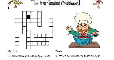 FIVE SENSES CROSSWORD