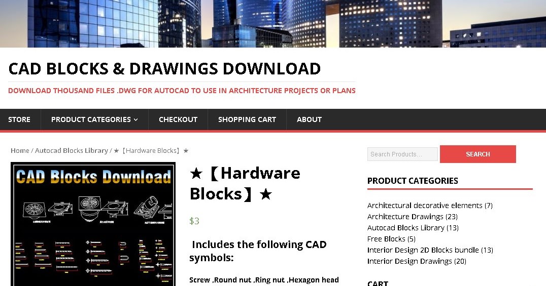 CAD Library-AutoCAD Blocks and Drawings Download: 【Hardware Blocks ...