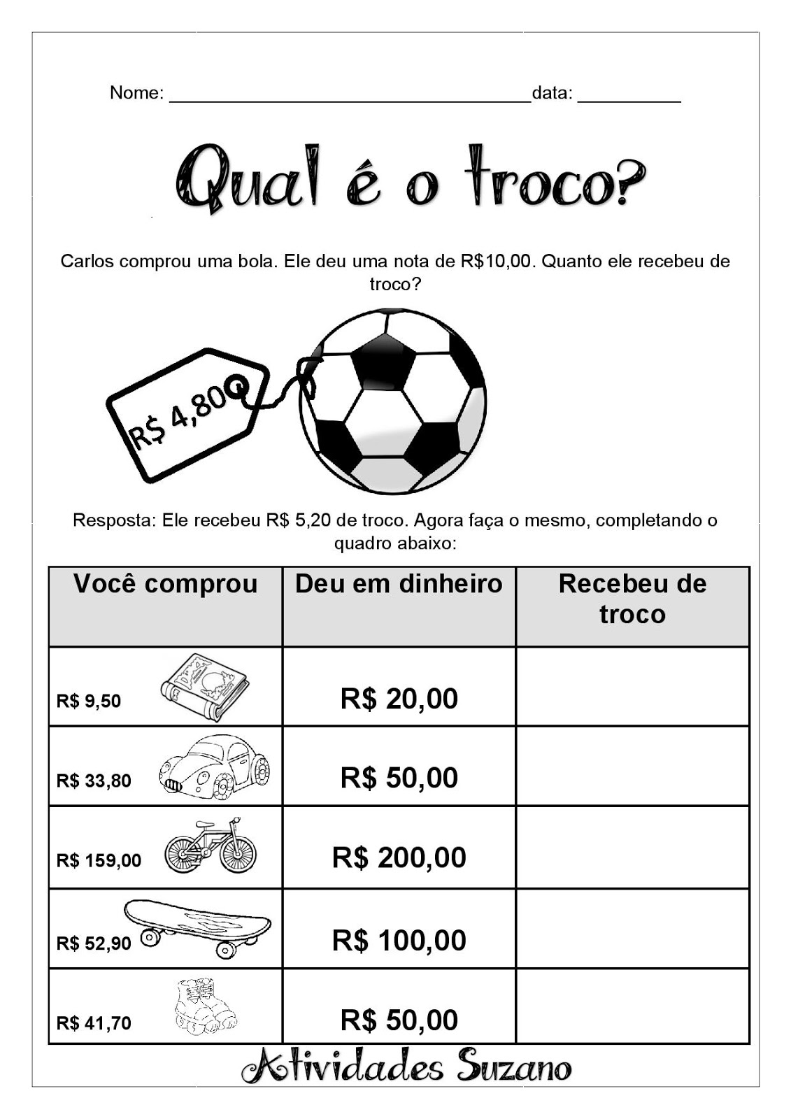 Exercicios Para Dar Troco - FDPLEARN