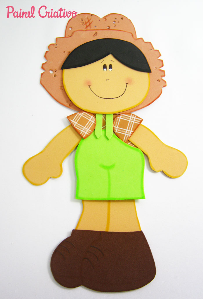 Eu Amo Artesanato: Casal de Boneco Caipira em Eva com molde