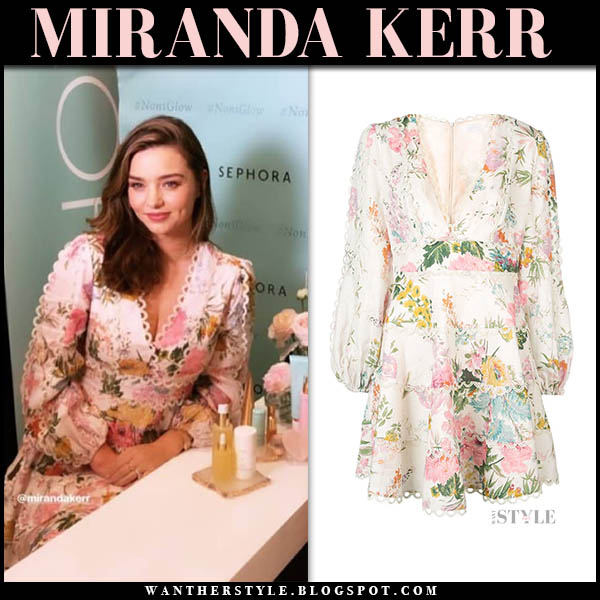 Miranda Kerr in floral print mini dress at Sephora ~ I want her style ...