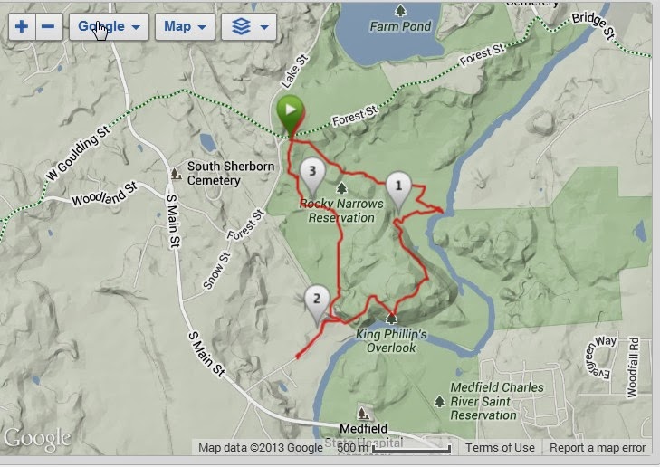 Breakheart Trail Running: Bay Circuit Trail Map 9 - Rocky Narrows Hike