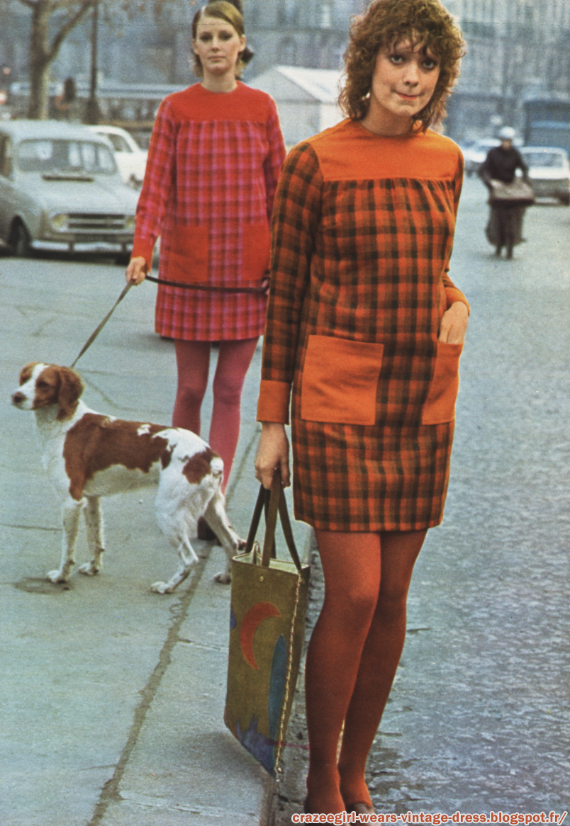 CrazeeGirl 's world !: pink and orange plaid dress - 1971