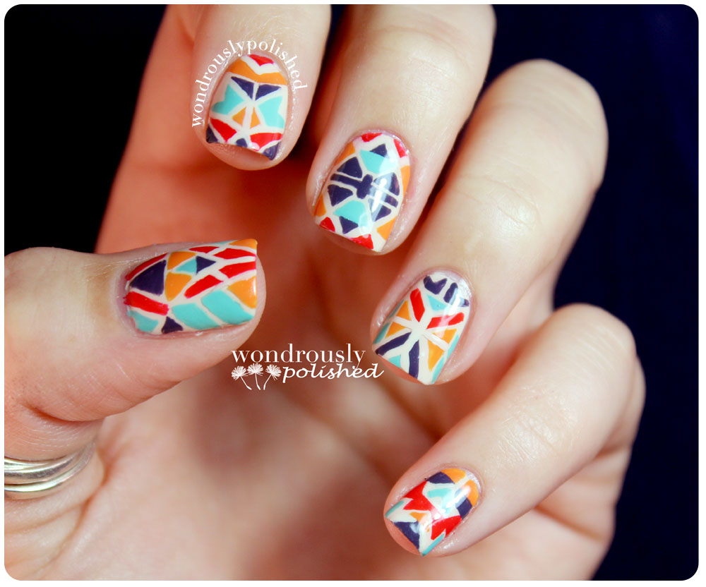 Wondrously Polished: Vibrant Aztec Nails