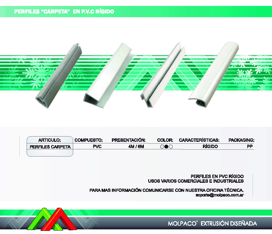 MOLPACO ARGENTINA: PERFILES EN PVC - USOS VARIOS