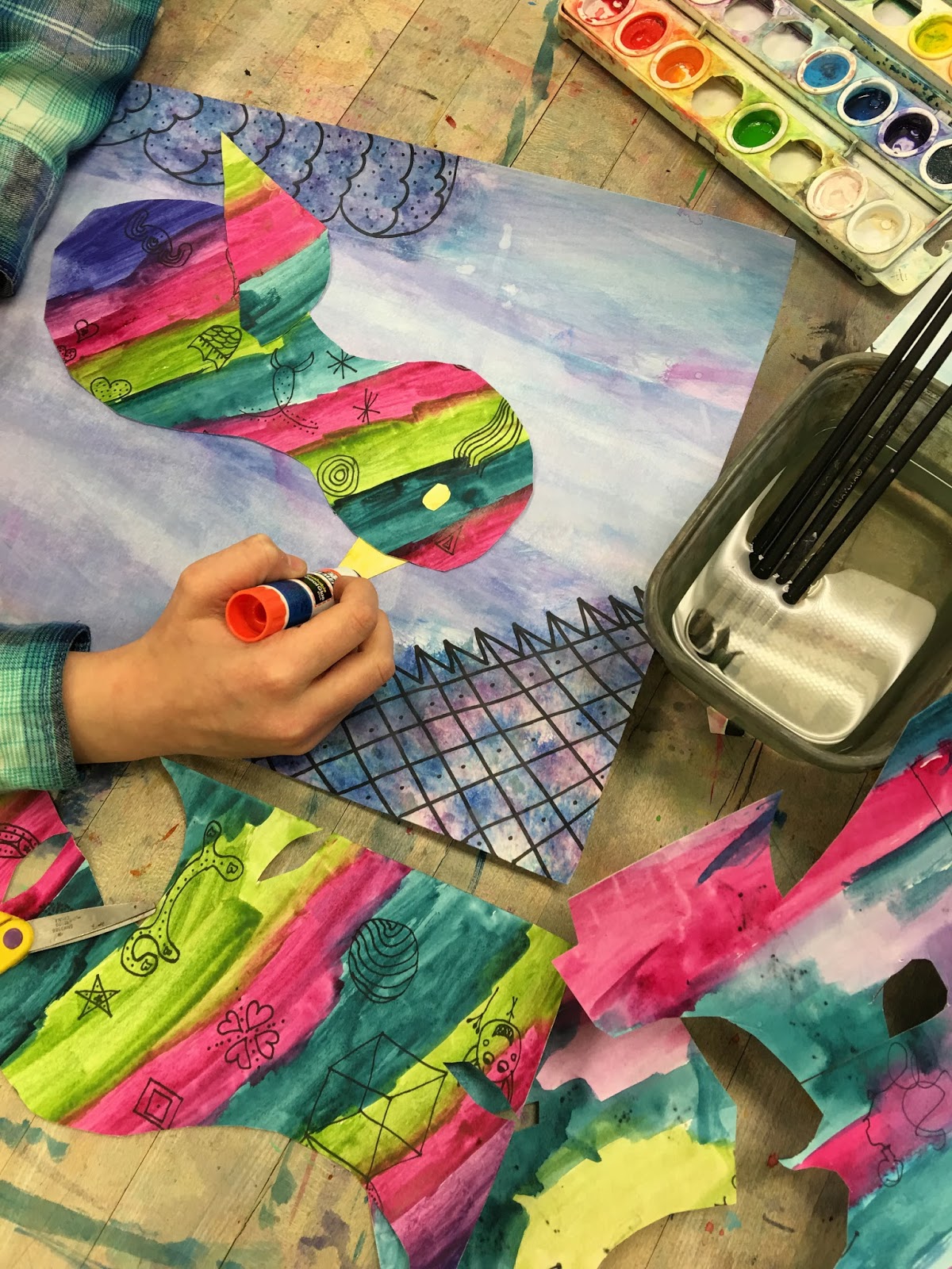 Art Room Blog: 4th Grade Collaborative Bird Project...