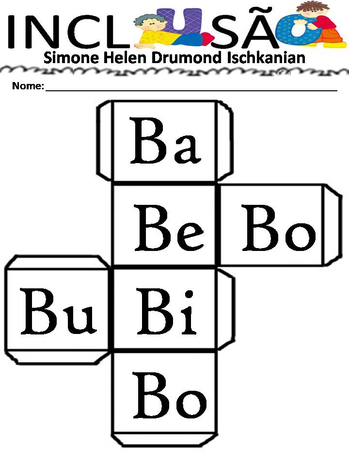 INCLUSÃO - AUTISMO E EDUCAÇÃO SIMONE HELEN DRUMOND: DADO LETRA Bb