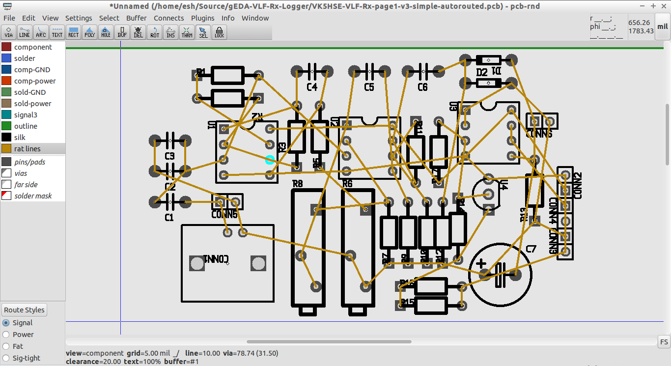 blog de VK5HSE: Automatic routing in gEDA PCB and pcb-rnd... a HOWTO