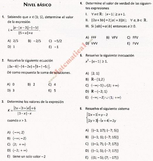 VALOR ABSOLUTO EJERCICIOS RESUELTOS PDF