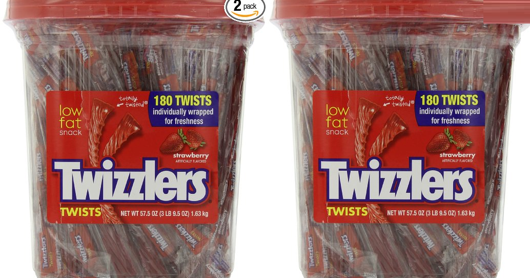 2 Tubs of 180ct Twizzlers Individually Wrapped $17.08 or $15.25 With 5 ...