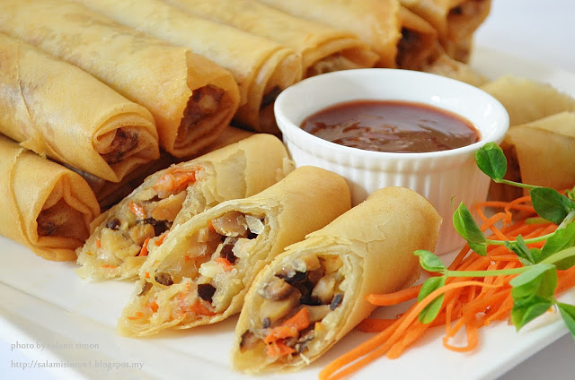 Resepi Popia Ayam Cendawan Yang Ringkas - My Resepi Menarik