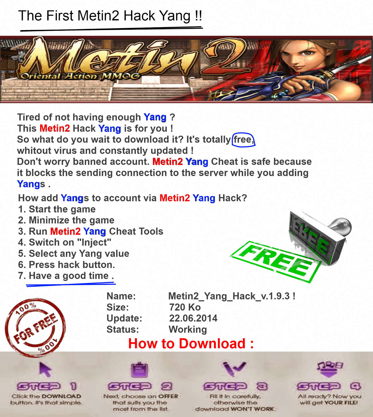 Comment avoir yang facilement metin2