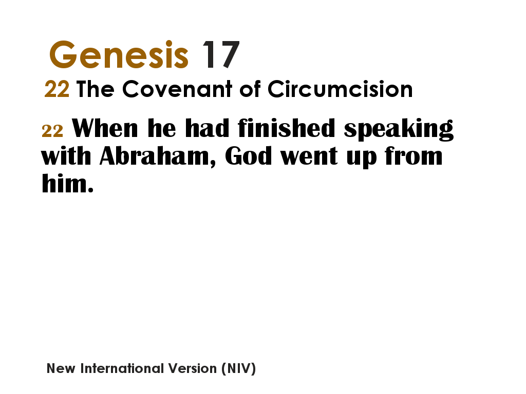 Genesis 17:22 The Covenant of Circumcision
