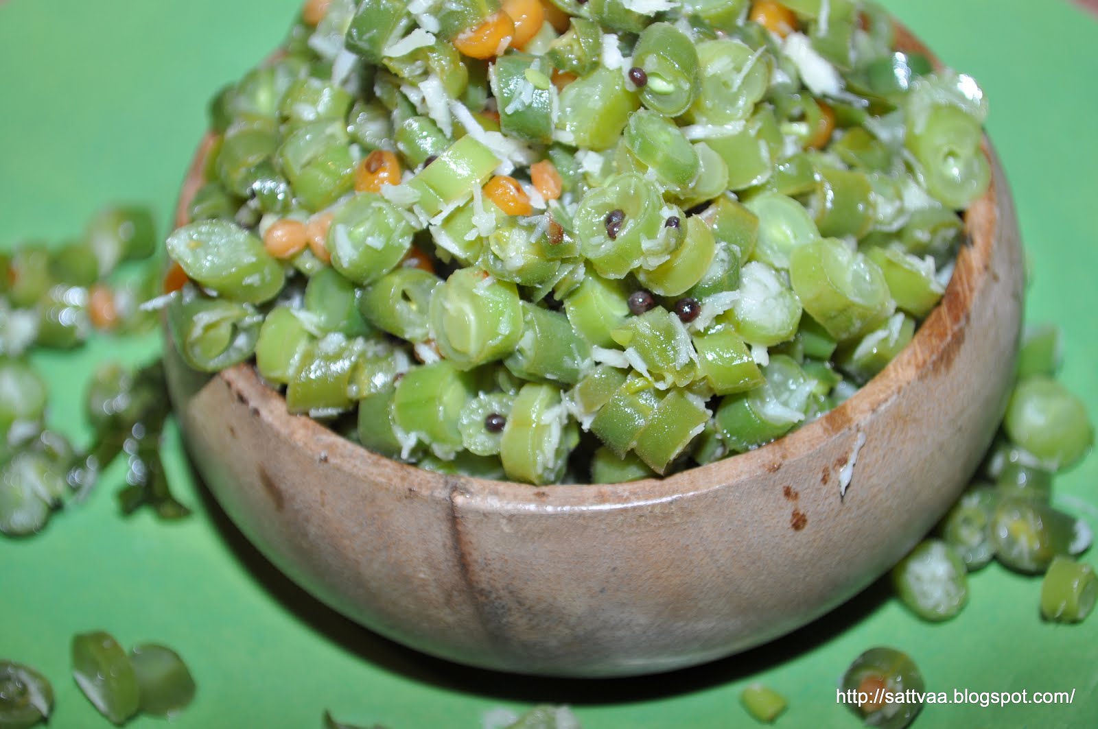 Sattvaa: Green beans (ಹುರಳೀಕಾಯಿ) palya - glorious in its simplicity, an ...