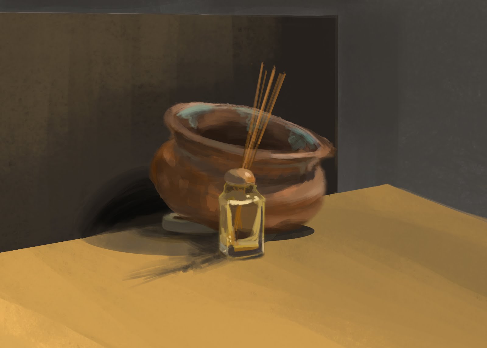PAINTING FUNDAMENTALS WITH DIGITAL MEDIA: In class still life