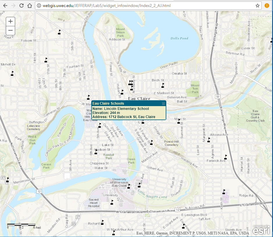 Geography 455: Web GIS: Web GIS Lab 5: ArcGIS API for JavaScript 1
