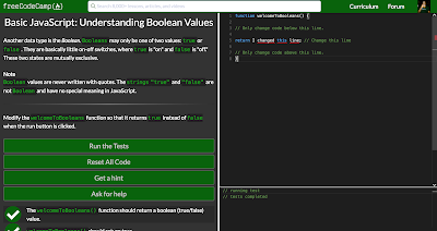 Just a Few Things..: Basic JavaScript: Understanding Boolean Values