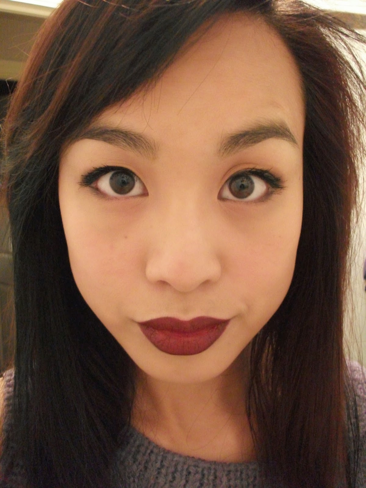 [DIY] Beautiful deep red lip colour (using black eyeliner/black ...