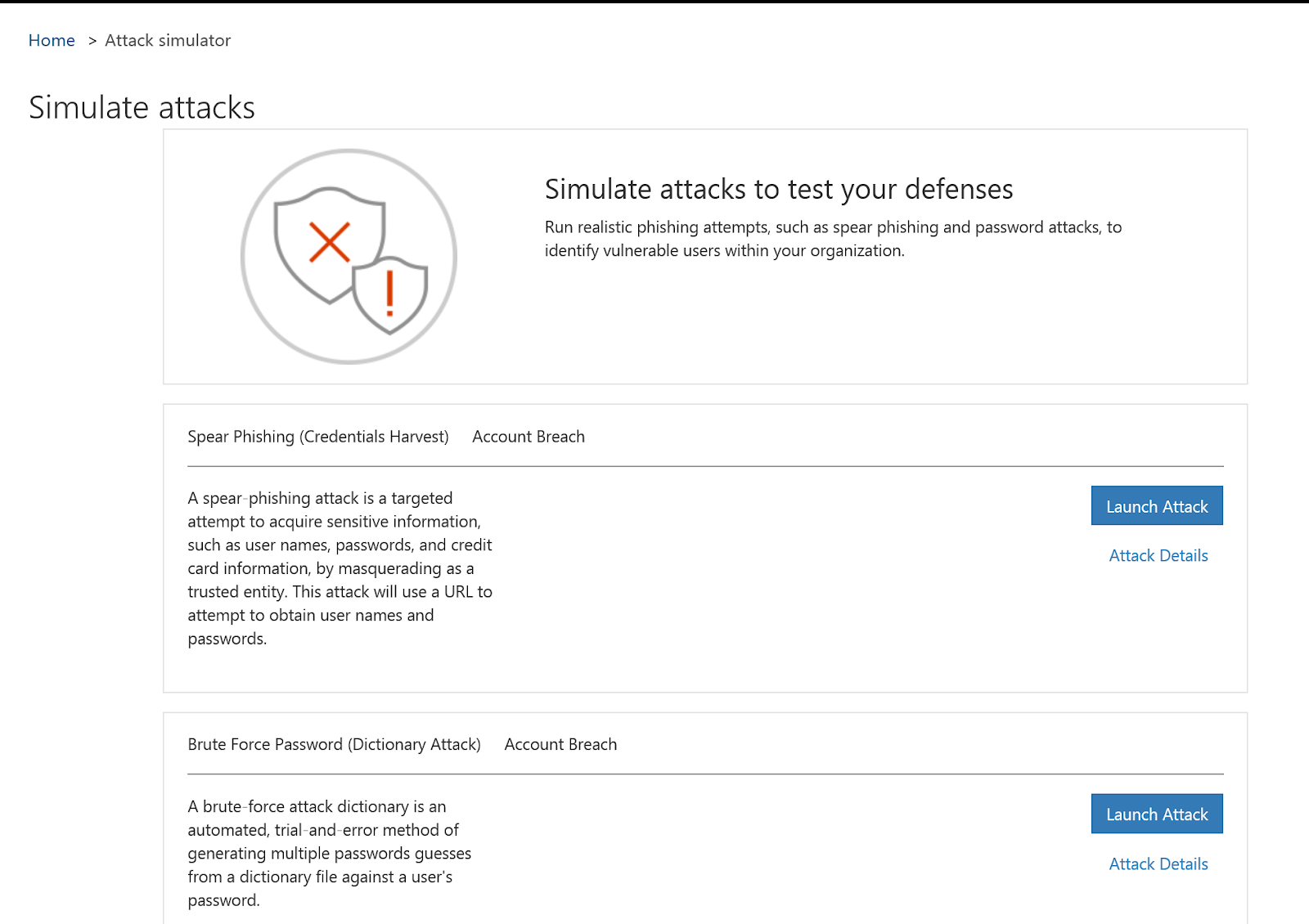 Attack simulator Office 365